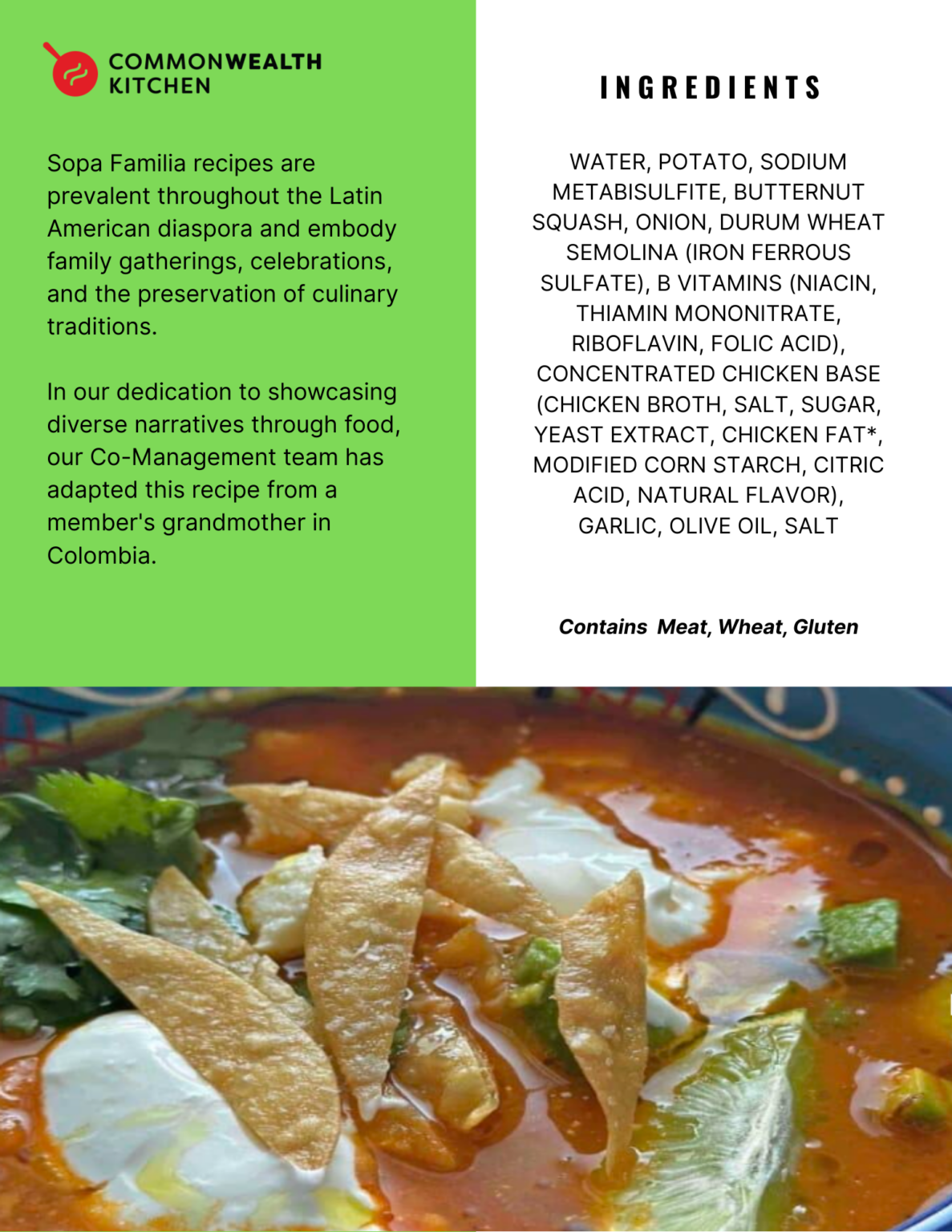 Sopa Familia | CommonWealth Kitchen