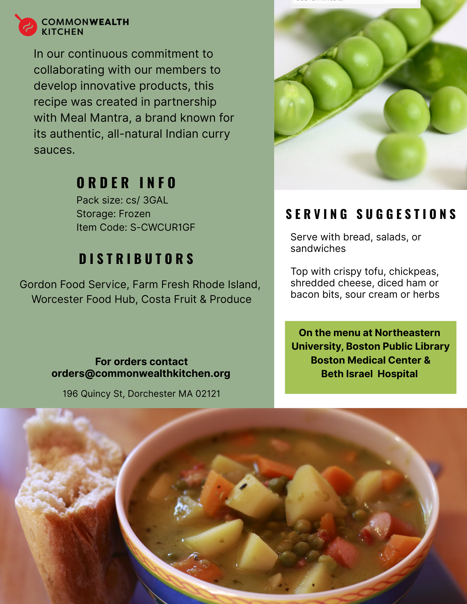 Curried Split Pea Soup | CommonWealth Kitchen