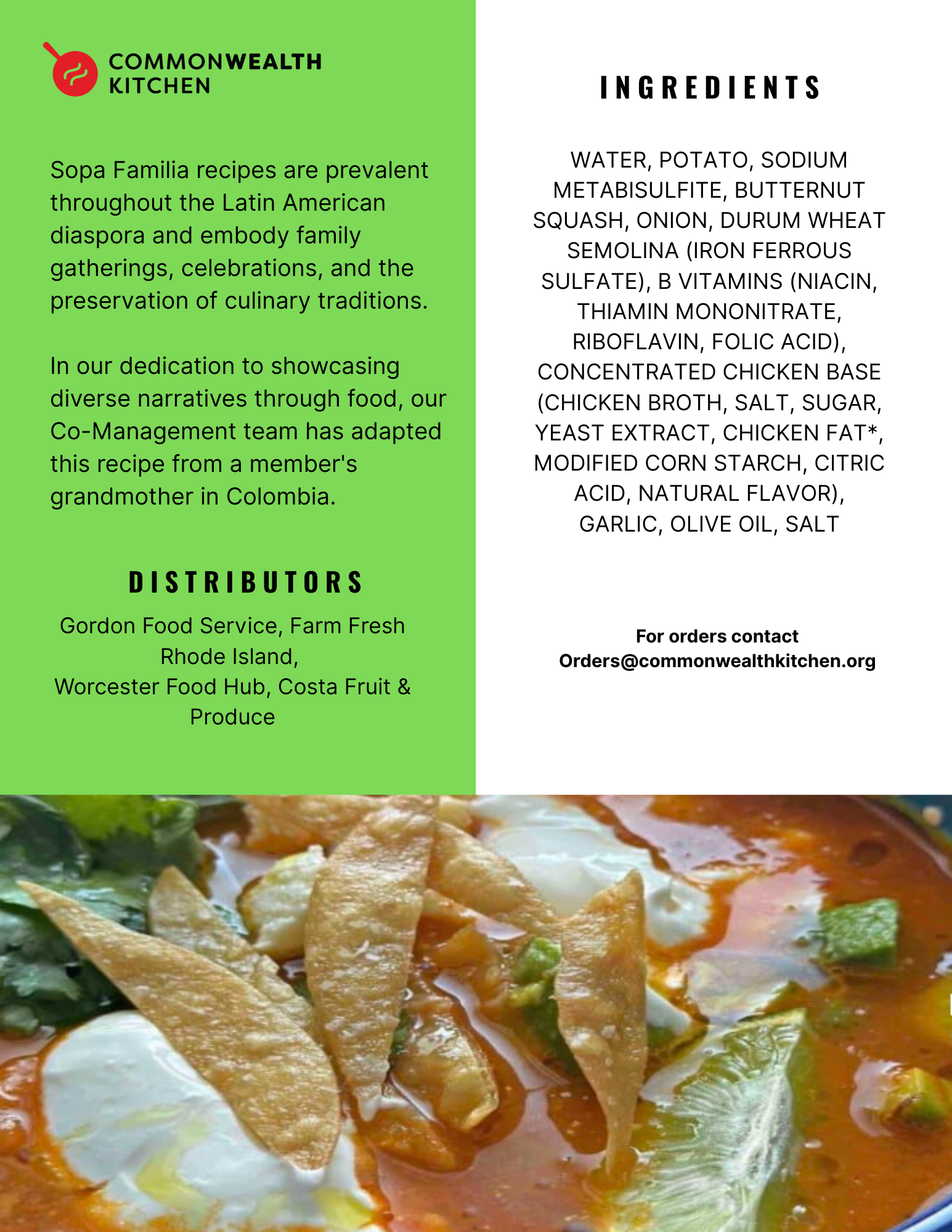 Sopa Familia | CommonWealth Kitchen